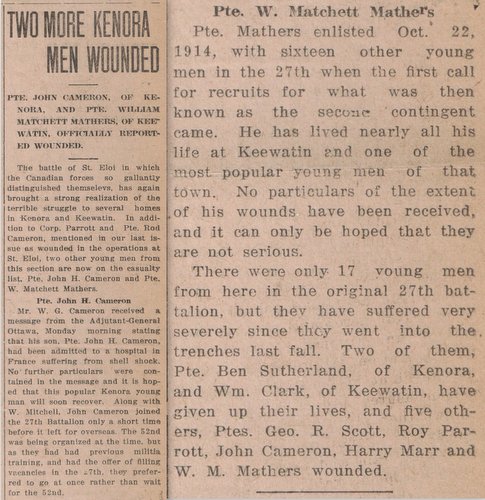 Sergeant William Matchett Mathers :: CGWP Record Detail