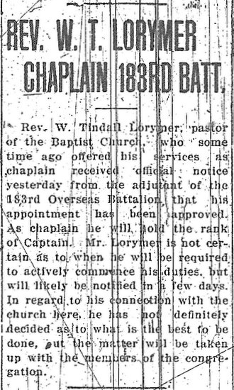 Captain William Tindal Frederick Lorymer :: CGWP Record Detail